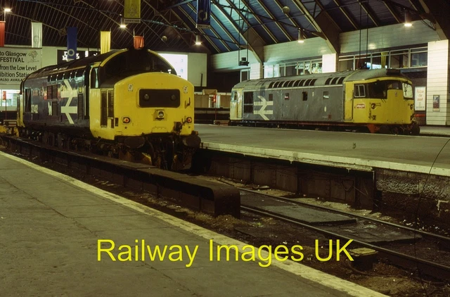RAILWAY PHOTO - Glasgow Queen Street 37412 26037 Class 26 29.08.88 £2. ...