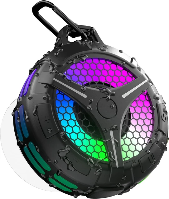 ORITZAN SHOWER SPEAKER Bluetooth IPX7 RGB 360 Surround Sound 15W TWS ...