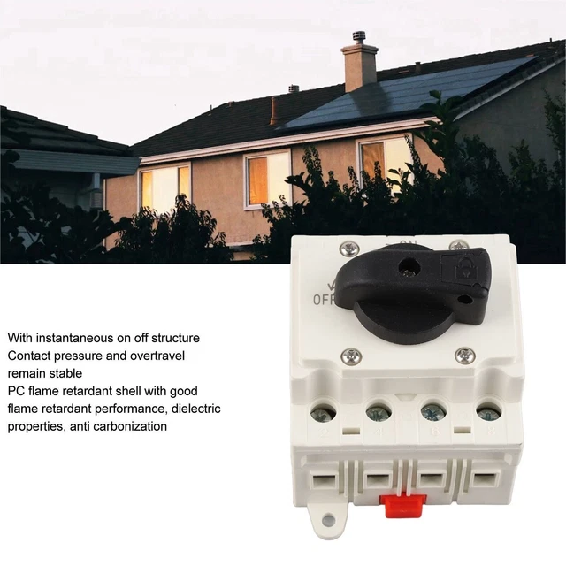 DC SOLAR DISCONNECT Switch 32A Flexible PC Flame Retardant Housing ...