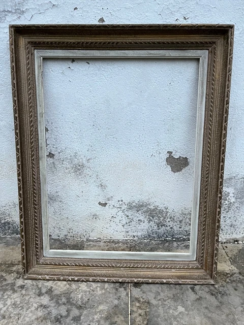 CADRE BOIS BELLE patine dorée - Format 15P- feuillure 50.3cm * 65.7cm ...