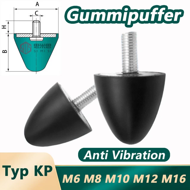 GUMMIPUFFER TYP KP/ Parabelpuffer/Konische Puffer/ M6-M16 Gummipuffer ...