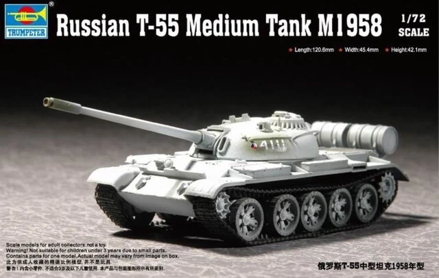 TRUMPETER 1:72 7282 Russian T-55 Medium Tank M1958 - NEU EUR 12,68 ...