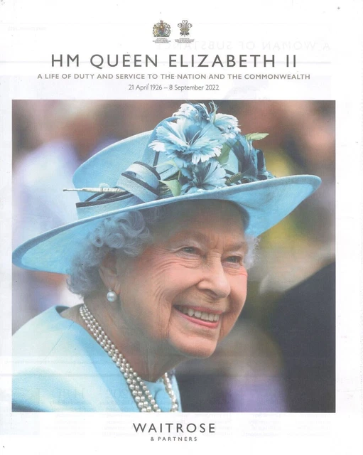 WAITROSE NEWSPAPER SOUVENIR, HM Queen Elizabeth II Tribute Special 1926 ...
