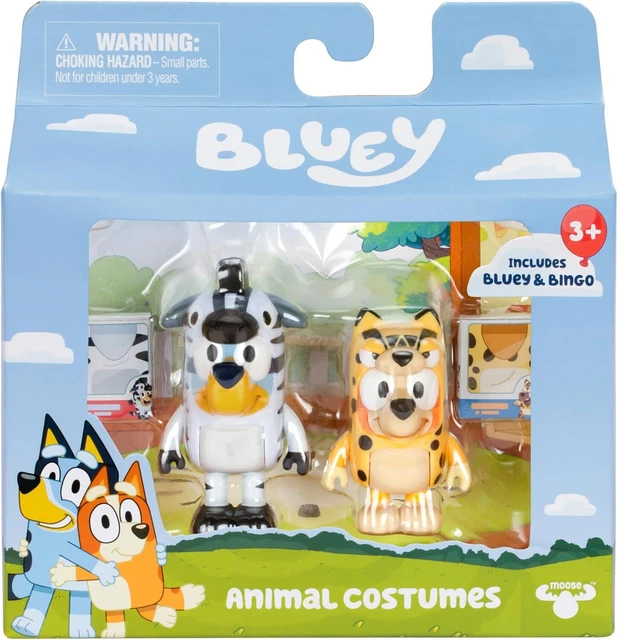 BLUEY ANIMAL KOSTÜME 2er-Pack-Set Bluey Zebra Bingo Gepard Figuren 2024 ...