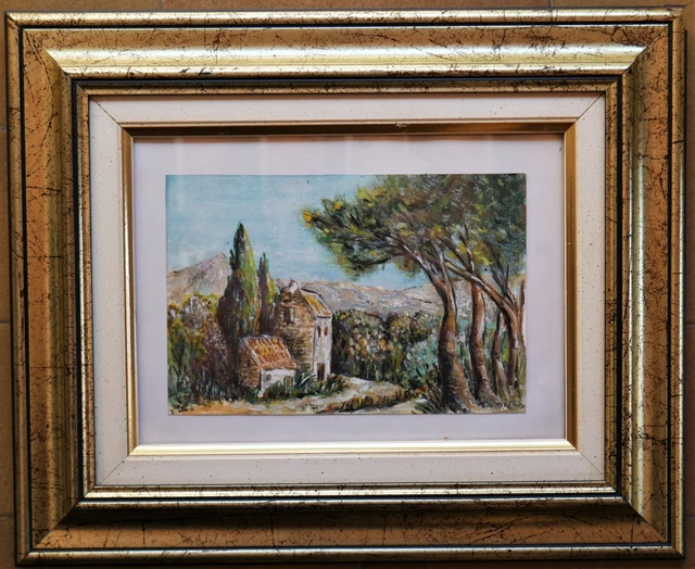TABLEAU AQUARELLE SIGNÉE Schmitt: cabanon en Provence EUR 5,00 - PicClick FR