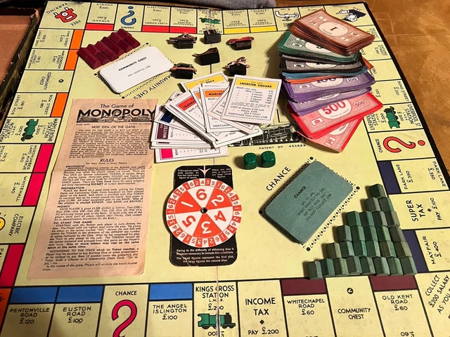 VINTAGE MONOPOLY BOARD Game 1930s/40s With Board And All Cards £18.92 ...