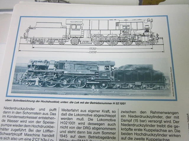DAMPFLOK MIT RISSZEICHNUNG S89 H 02 1001 Hochdrucklok Bauart ...