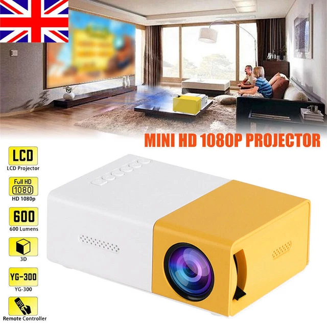 PORTABLE PROJECTOR 1080P HD Mini Home Cinema Movie Theater Projector ...