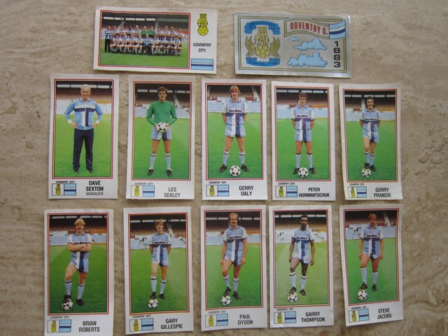 COVENTRY CITY PANINI Football 83 Football Stickers 1983 ex album lot x ...