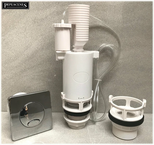 PNEUMATIC DUAL FLUSH Valve Syphon Concealed Cistern Air Flush with Push ...