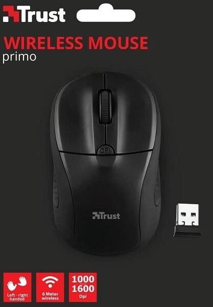 RATÓN TRUST WIRELESS Mouse Primo - Matte Black (sensor Optico De 1.000 ...