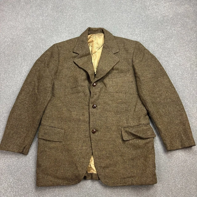 HARRIS TWEED JACKET Adult 42R Brown Country Hunting Outdoors Blazer ...