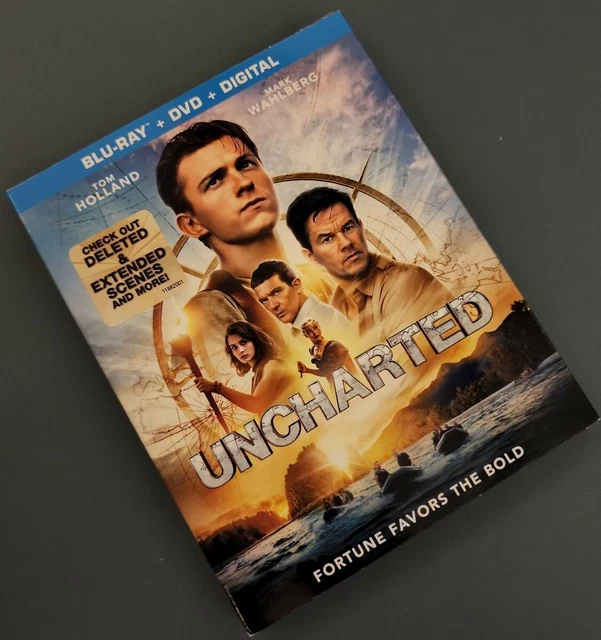 UNCHARTED BLU-RAY, DVD, Digital, Slipcover 2022 NEW Mark Wahlberg, Tom Holland EUR 16,55 ...