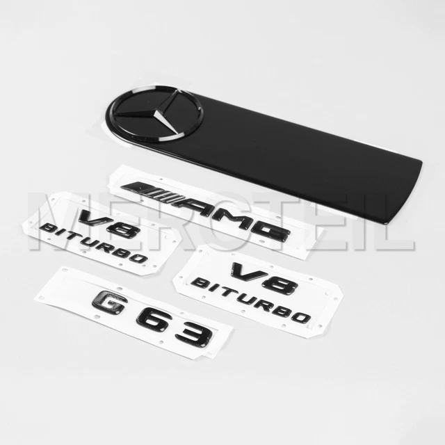 NEW GENUINE MERCEDES G63 AMG BLACK Decal Emblems / Badges G-class W463A ...
