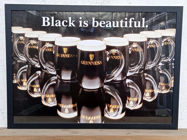 VINTAGE GUINNESS 1978 Advertising Poster Framed Black is Beautiful A1 ...