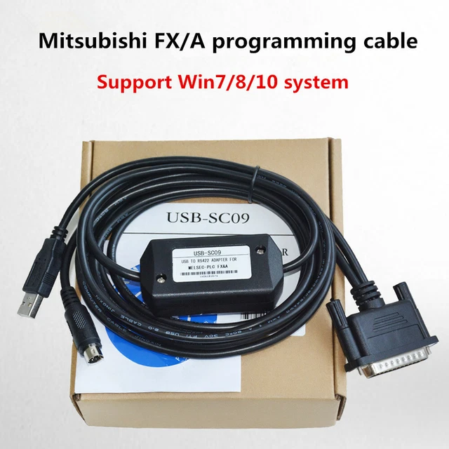 PLC PROGRAMMING CABLE USB-SC09-FX for Mitsubishi FX1S FX1N FX2N FX3U FX ...