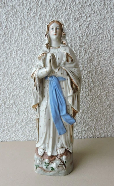 ALTE GROSSE PORZELLAN Madonna Maria betend um 1900 / H: ca.40cm EUR 54 ...