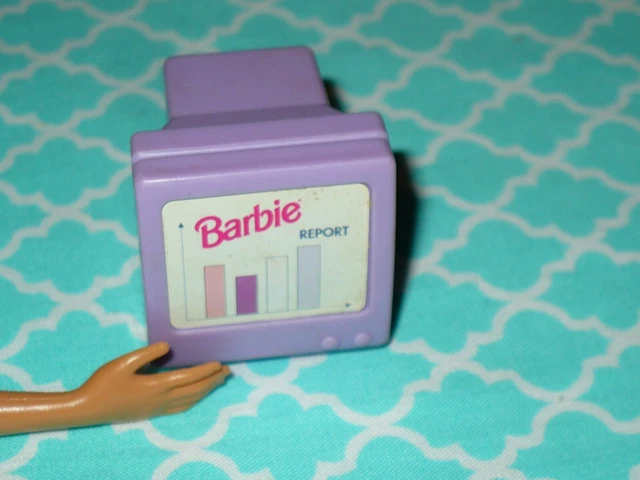 MATTEL BARBIE DOLL ~ DREAM HOUSE VINTAGE COMPUTER MONITOR ~ DESK SCHOOL ...