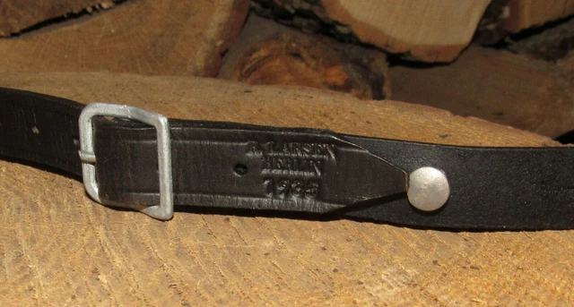 AUTHENTIC RELICS WW2 WWII German leather Chin strap 1935 stamp Replica ...