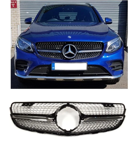 CALANDRE DIAMANT NOIR chrome MERCEDES GLC X253 suv et C253 coupé 06/ ...