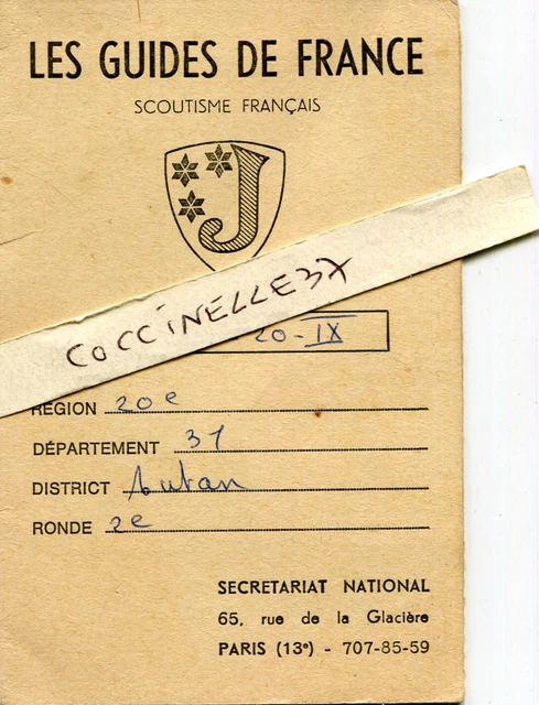 CARTE SCOUTISME LES Guides de France Scout cheftaine de Toulouse en ...