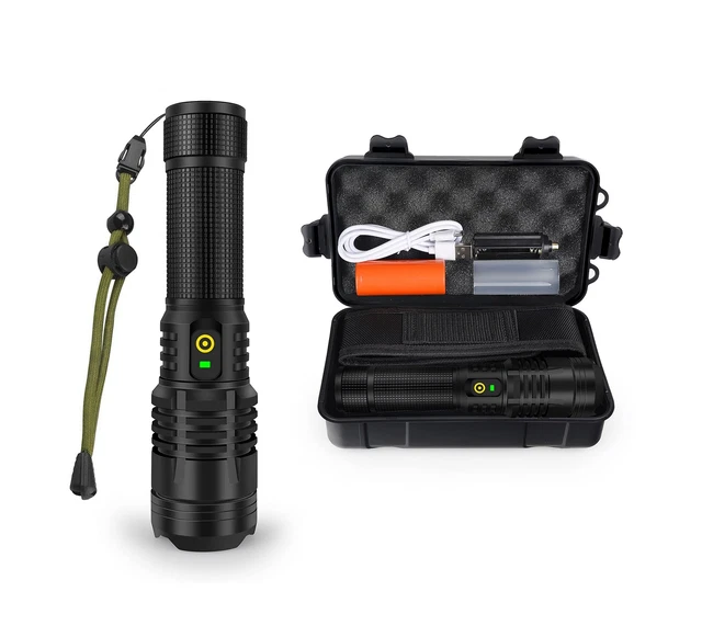 YXQUA XHP70 12000 Lumen Flashlight, Super Bright USB Rechargeable ...