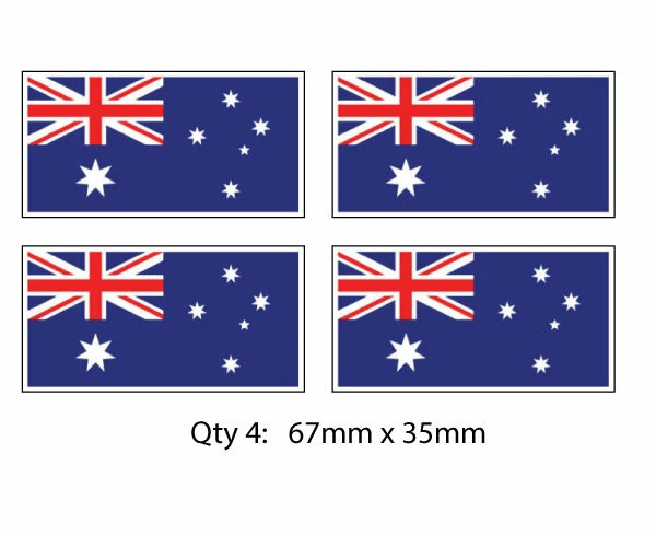 4 X AUSTRALIAN Flag Decal sticker JDM drift rally road racing car ...