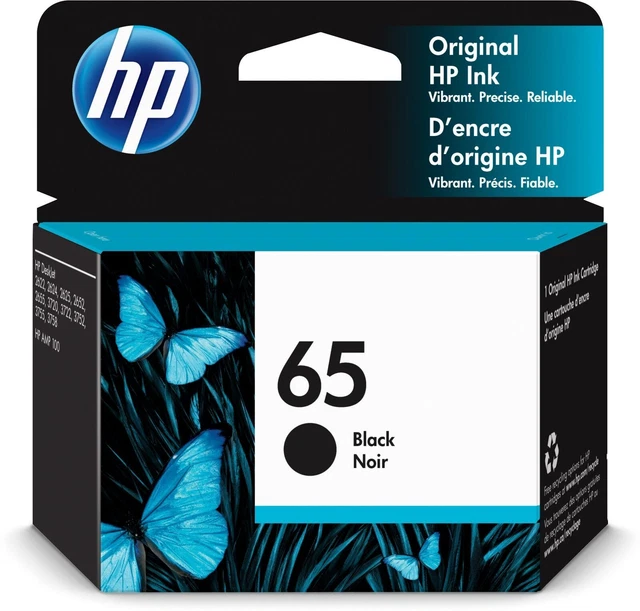 GENUINE HP 65 (N9K04AN) Black Ink Cartridge NEW $24.78 - PicClick CA