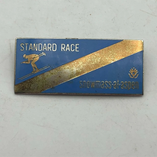 SNOWMASS AT ASPEN Lapel Pin Ski Skiing Standard Race Badge Hat Pin ...