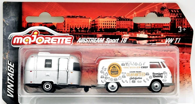RARE MAJORETTE VINTAGE TRAILER VW Combi T1 Caravane Airstream Sport 16 ...