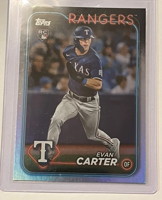 EVAN CARTER 2024 Topps Series 1 #280 Rookie Rainbow Foil SP Texas ...