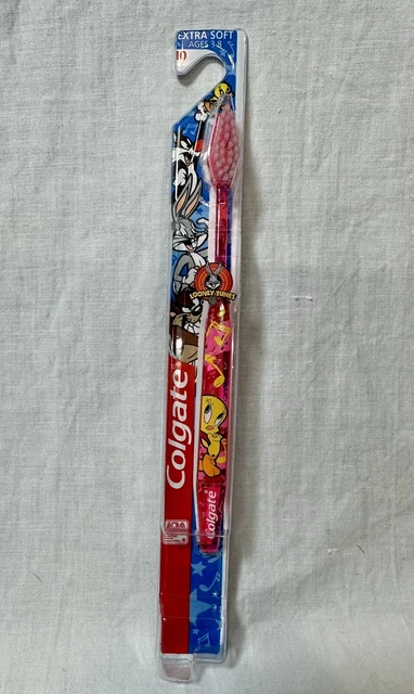 KID PINK LOONEY Tunes Tweety Bird Toothbrush, Colgate, Ages 3-8, Extra ...