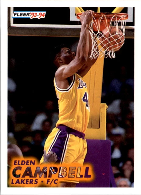 1993-94 FLEER LOS Angeles Lakers carte basketball #98 Elden Campbell ...