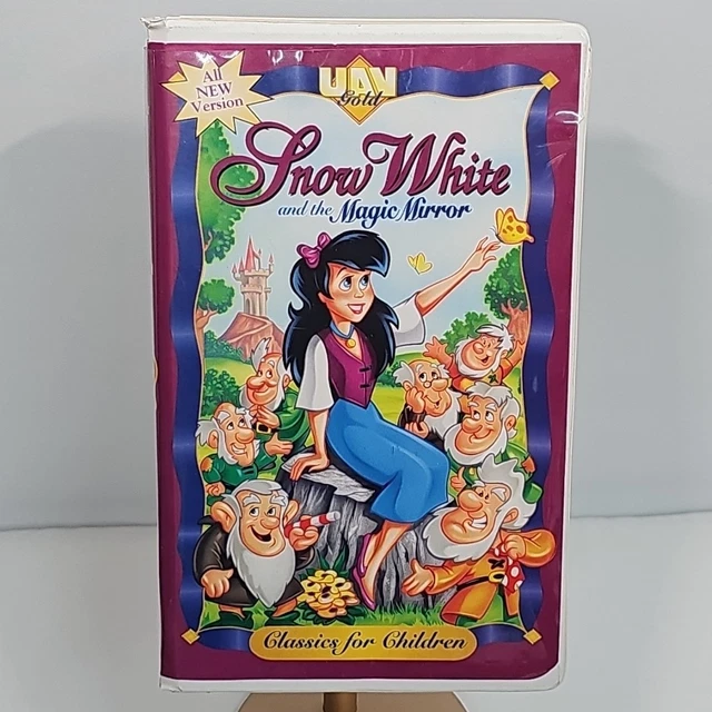 DISNEY SNOW WHITE Magic Mirror 1994 Gold Clamshell VHS Kid Family Movie ...