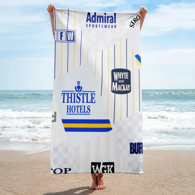 LEEDS UNITED FOOTBALL Inspired Retro Kit Beach Towel £40.00 - PicClick UK