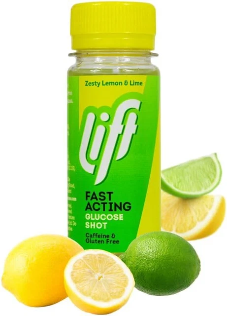 LIFT FAST-ACTING GLUCOSE Energy Juice Shots, Lemon & Lime, 12 Pack of ...