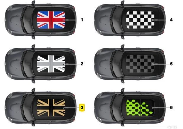 NEW GENUINE MINI F54 F55 F56 F60 Roof Top Gold Jack Decor Decal 2355191 ...