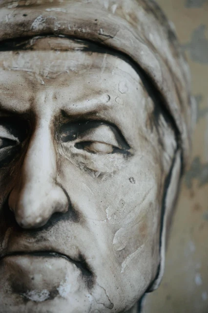 ANTIQUE EFFECT DANTE Death Mask Plaster Cast Sculpture, Handmade by N H ...