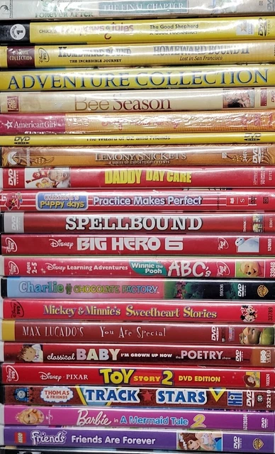 WHOLESALE LOT 100+ DVDs Kids & Family Children's Baby Pixar Disney Barbie Potter $43.74 ...