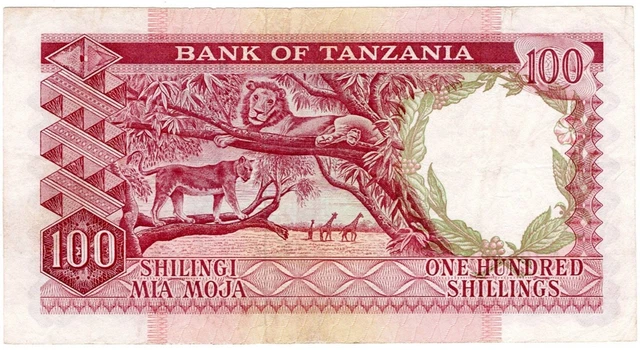 1966 TANZANIA 100 SHILLINGS NOTE - p5b VF+ $54.00 - PicClick CA