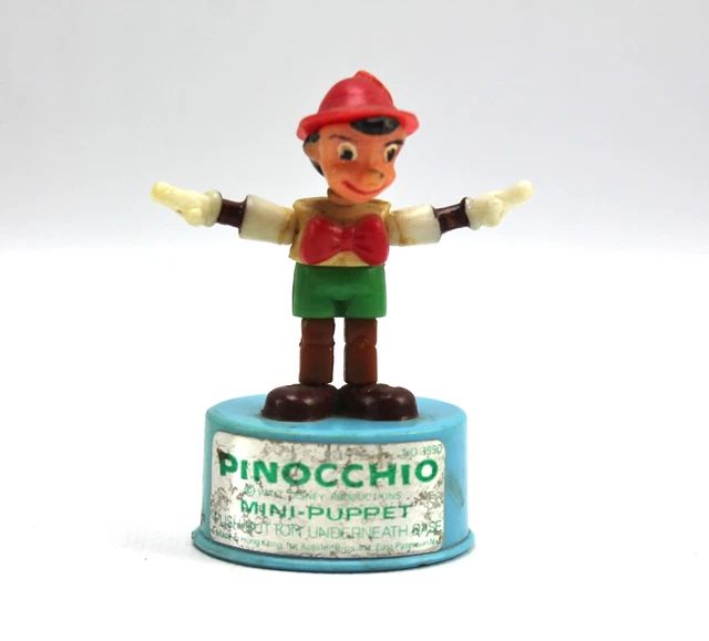 VINTAGE PINOCCHIO DISNEY Kohner Mini Push Button Puppet Toy Hong Kong £ ...