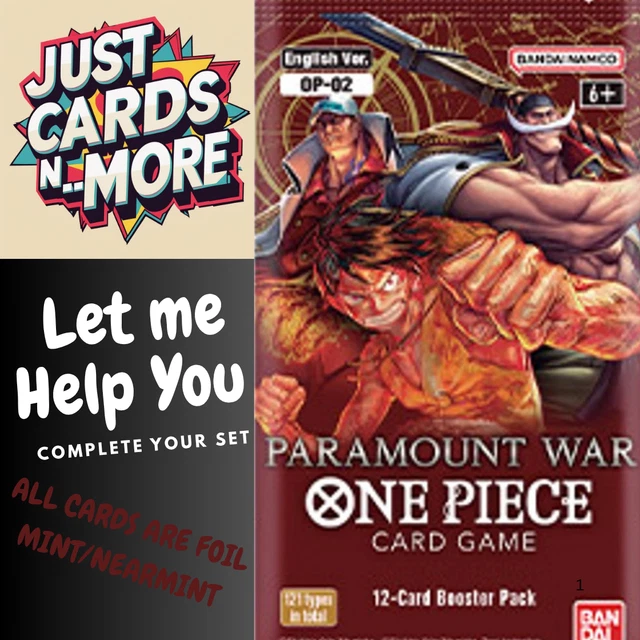 OP02 PARAMOUNT WAR - One Piece CCG (Select Your Card) R/SR Holo End $5. ...
