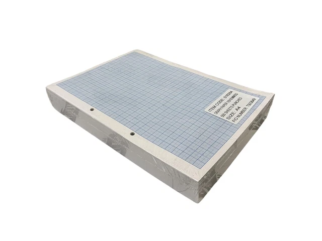 A4 GRAPH PAPER 500sheets Punched holes Maths School Office Workbook ...
