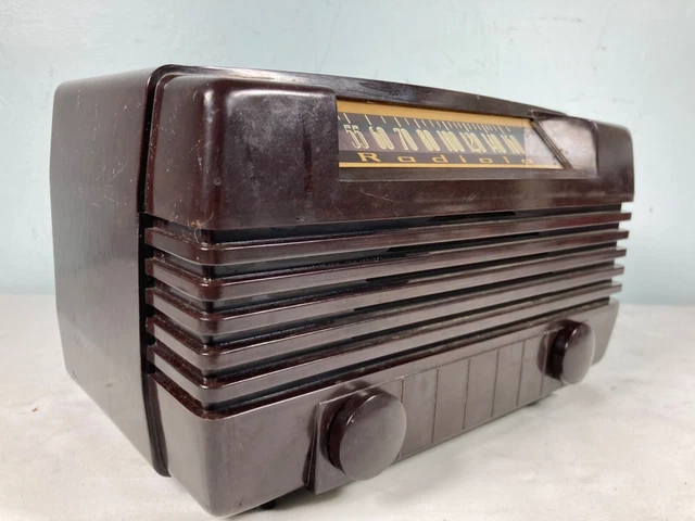 *DAMAGED SPEAKER* 1946 RCA Radiola 61-8 VINTAGE Bakelite Tube Radio ...