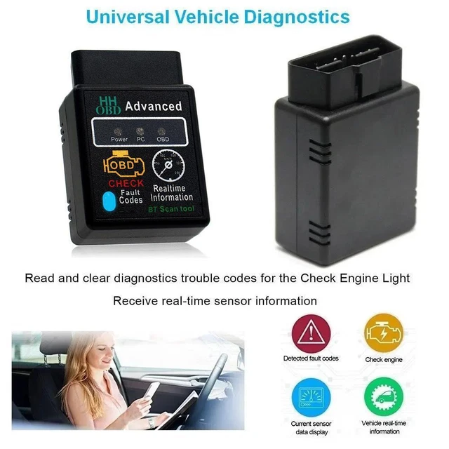 OBD2 CAR BLUETOOTH Code Scanner Reader ELM327 Automotive Diagnostic V2 ...