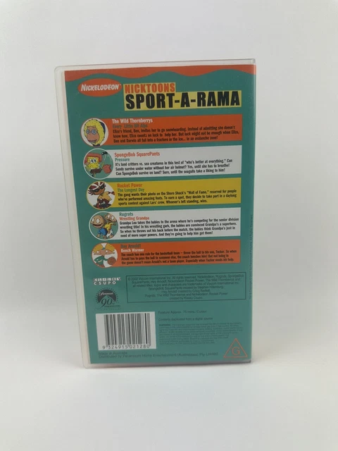 NICKELODEON NICKTOONS SPORT-A-RAMA VHS Pal 5 Episodes Rare Shows Free ...