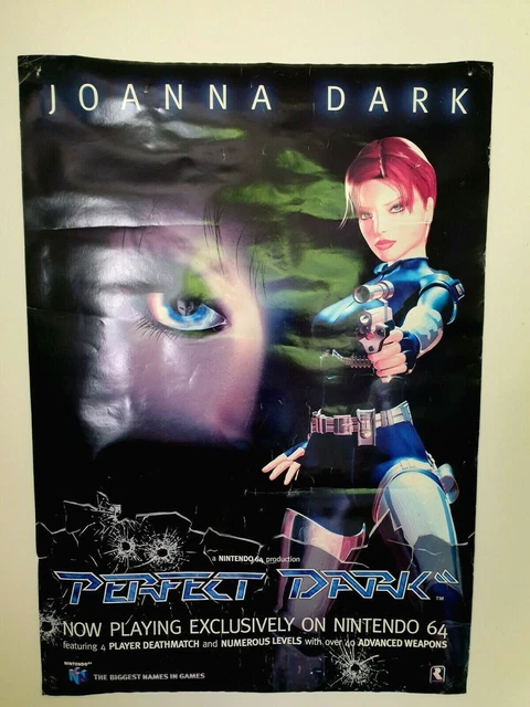 PERFECT DARK NINTENDO 64 Video Game x large 100 X & 70cm RARE 2000 ...