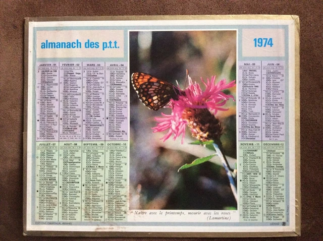 CALENDRIER POSTAL 1974 Almanach Des P.t.t De La Marne (Complet) La ...
