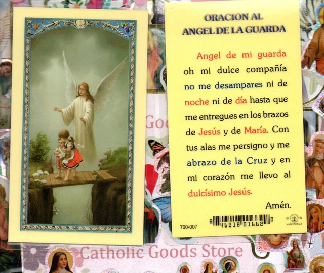Oracion Al Angel De La Guarda Spanish Laminated Holy Card 1 16