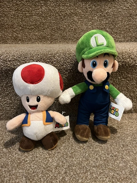 SUPER MARIO LUIGI Plush 22cm & Toad Soft Toy Teddy Nintendo Plush £20. ...